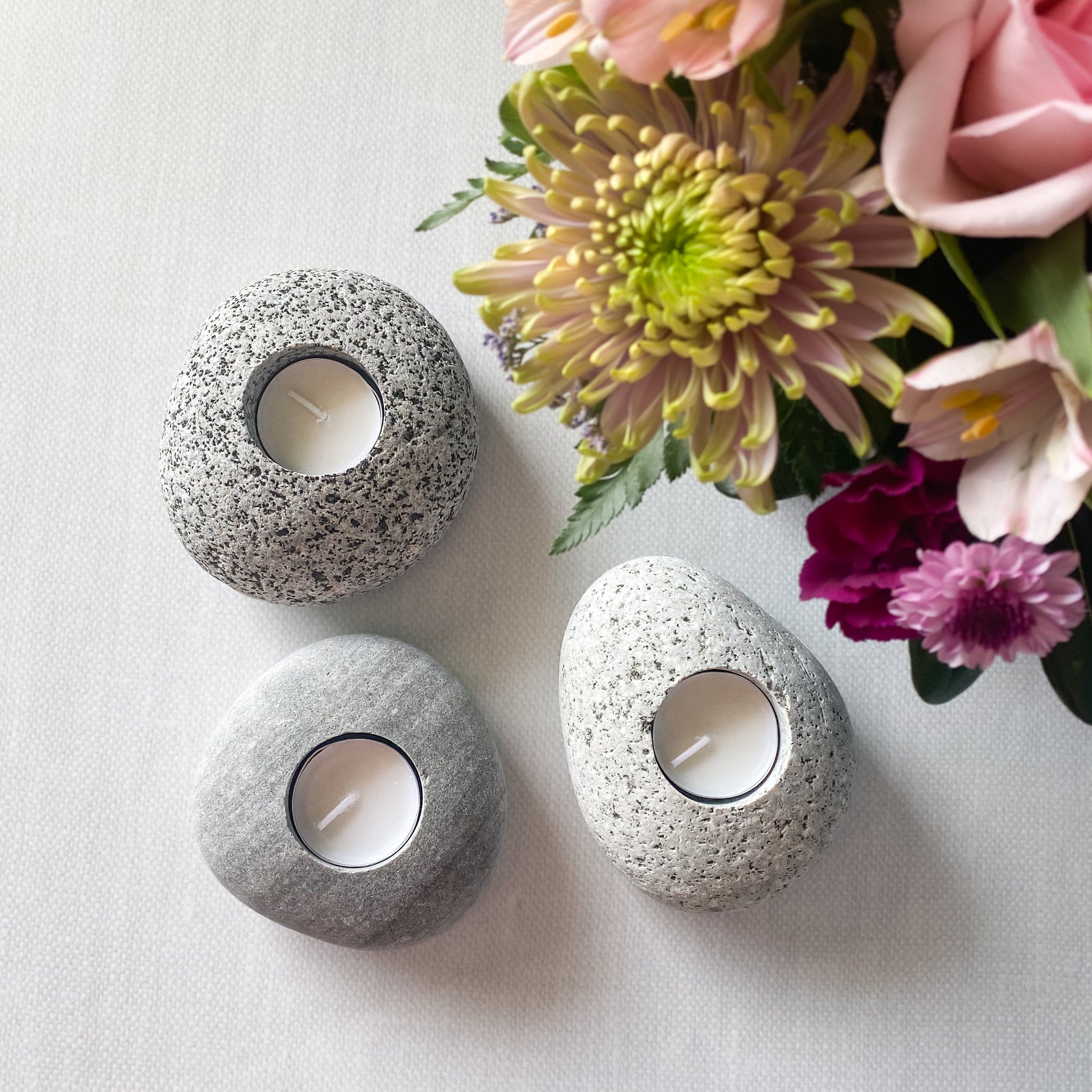 Beach Stone Candle Rock - Funky Rock Designs – Funky Rock Designs