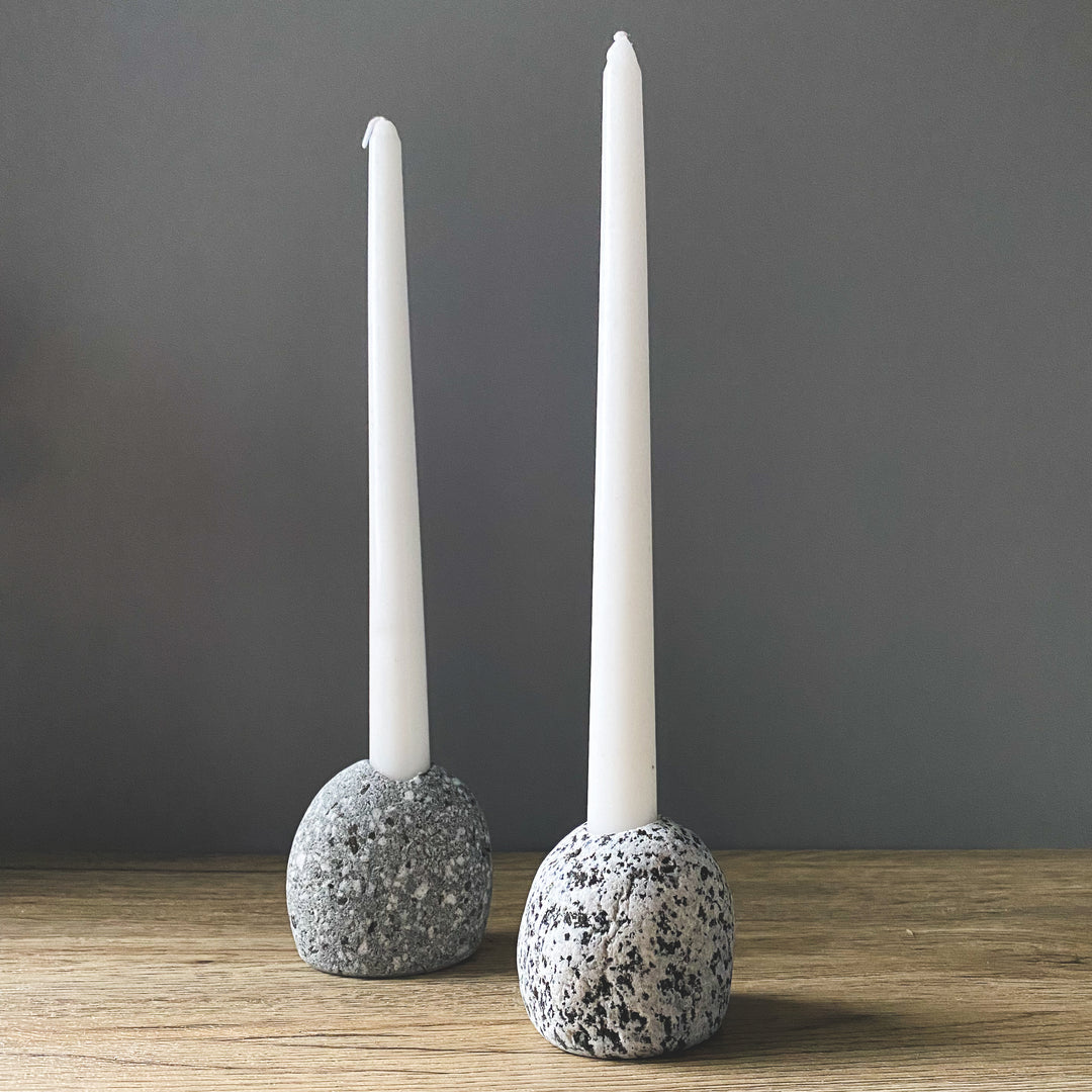 Candle Holder with Rocks & Stones – Funky Rock Designs